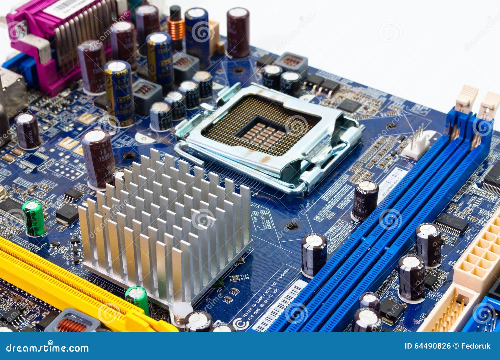Typical New PC Computer Motherboard Stock Photo - Image of information ...