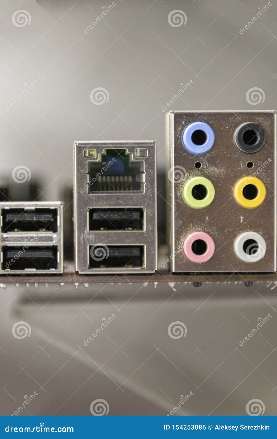 A Row Of Connectors In A Motherboard.they Are Cattogarized.a Cable ...