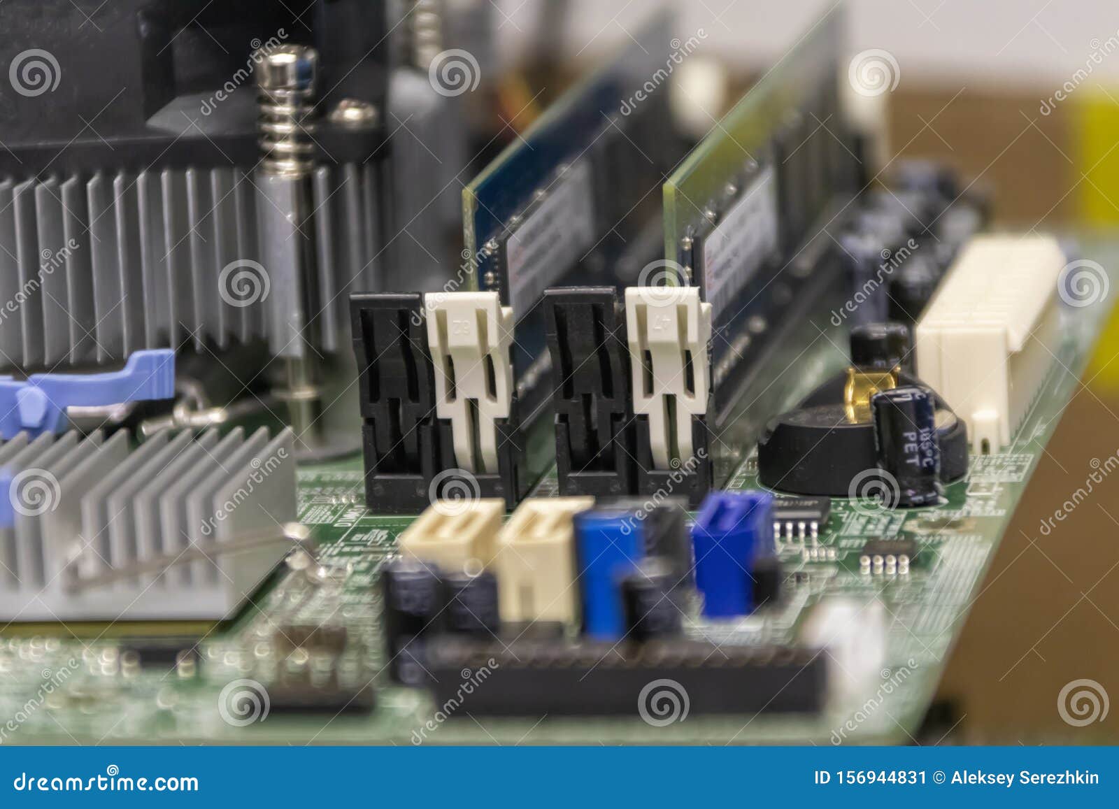 Typical New PC Computer Motherboard Socket 1151 - Isolated Stock Image ...