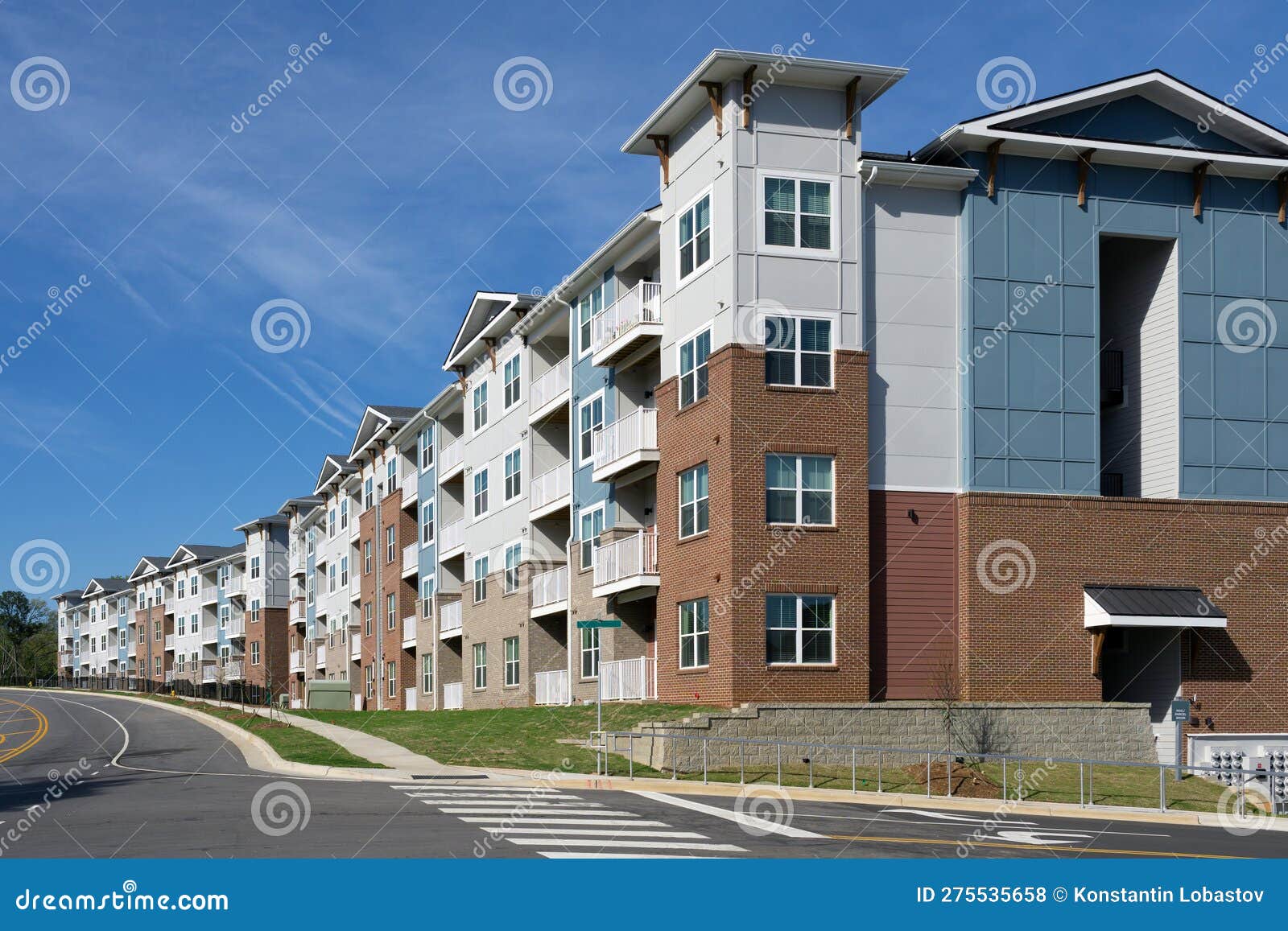Typical New Suburban Apartment Building Stock Photo - Image of district ...