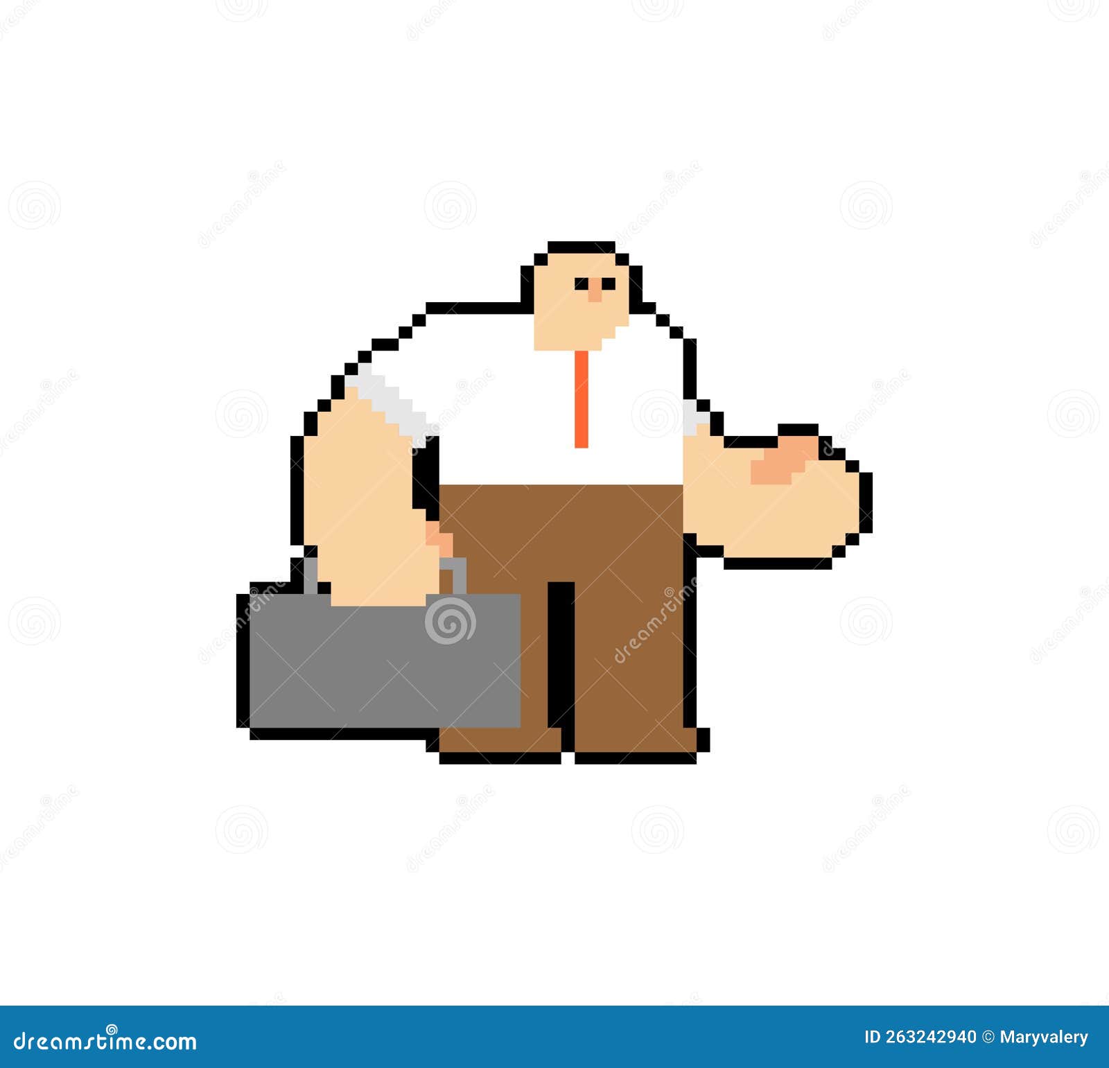 Typical Office Clerk Pixel Art. 8 Bit Office Worker of Average Height ...