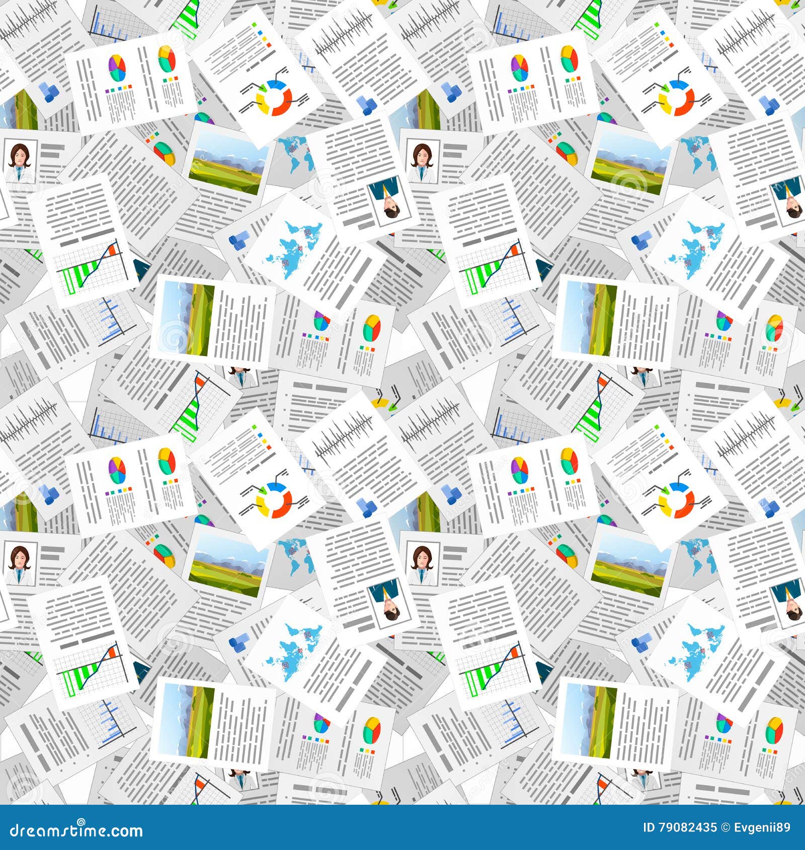 Set Of Documents With Graphics And Charts Vector Illustration ...