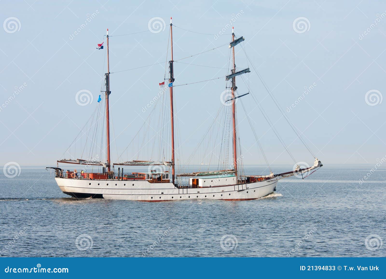 Typical Old Dutch Clipper Sailing on the Sea Stock Image - Image of ...