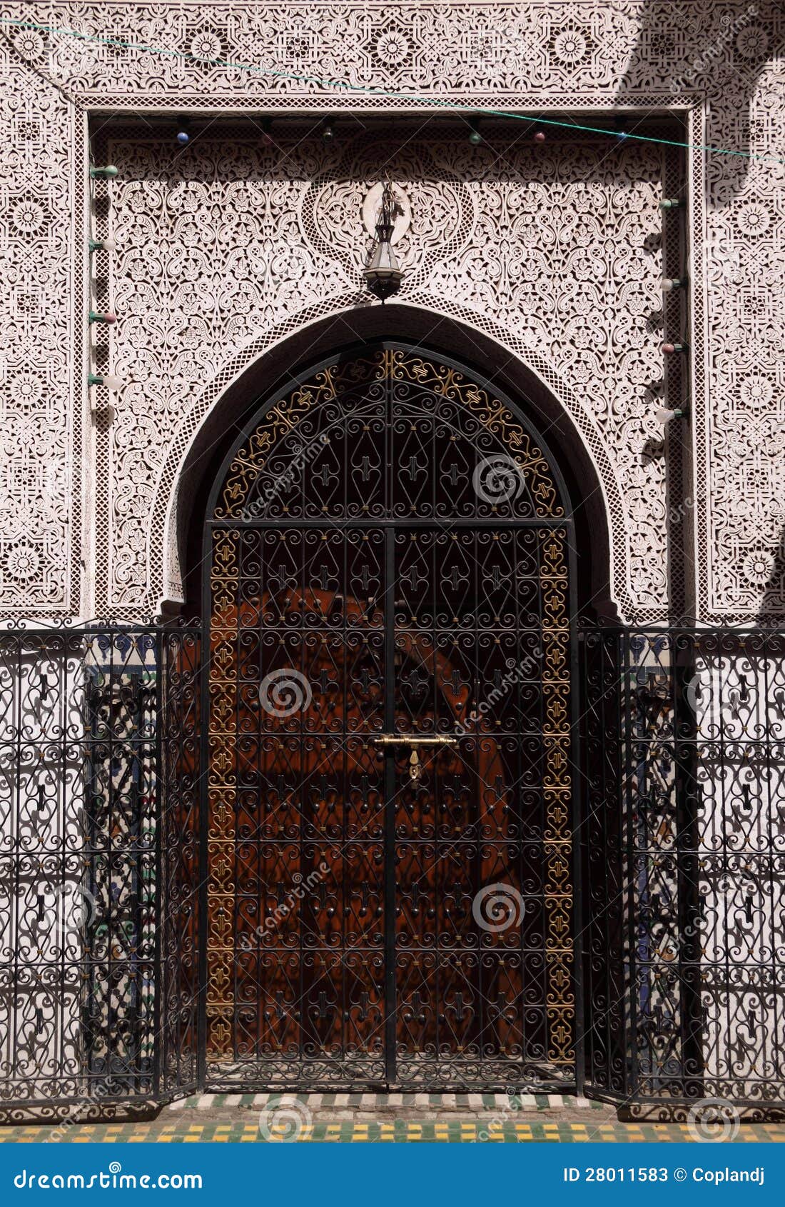 Typical, Old, Intricate Moroccan Door Stock Image - Image of africa ...