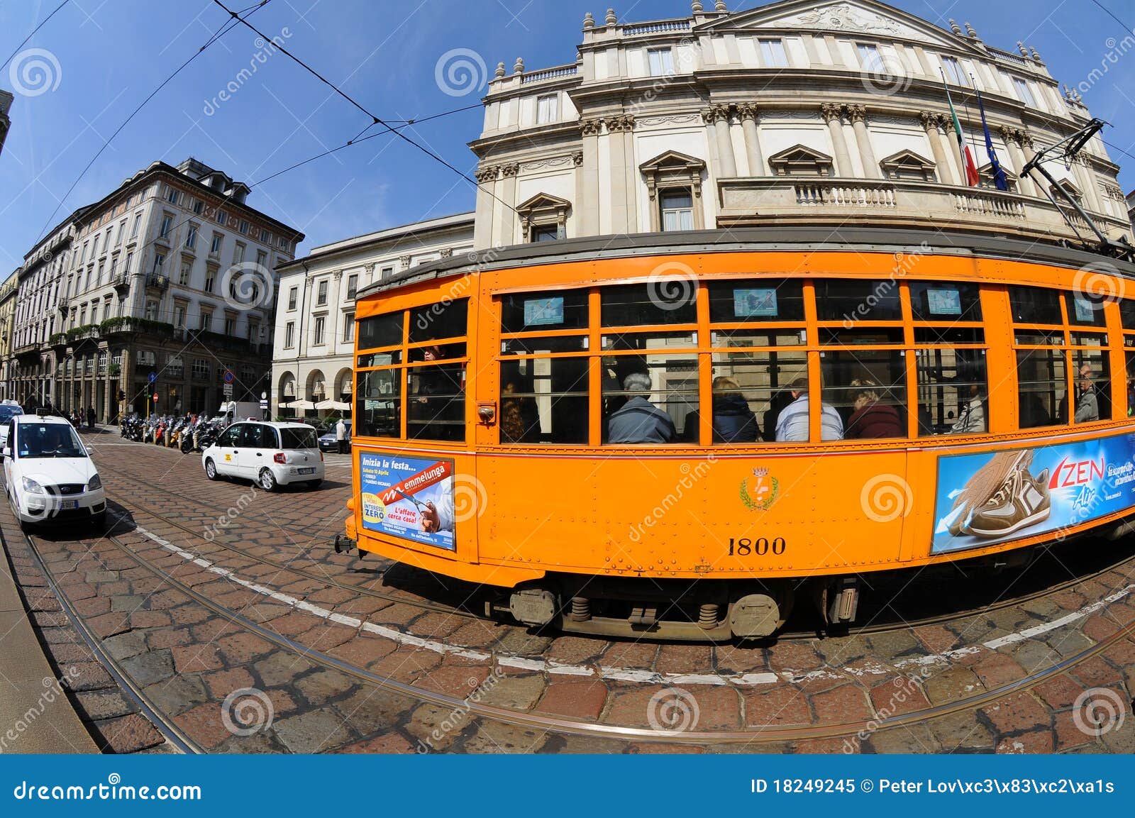 Typical old Milan trams editorial image. Image of theater - 18249245