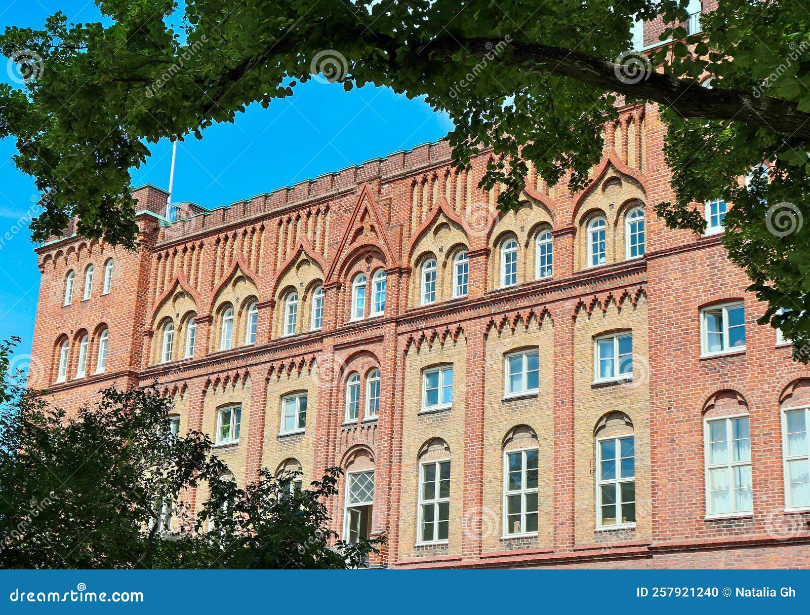 Typical Old Scandinavian Red Brick Architectural Building. Stock Photo ...