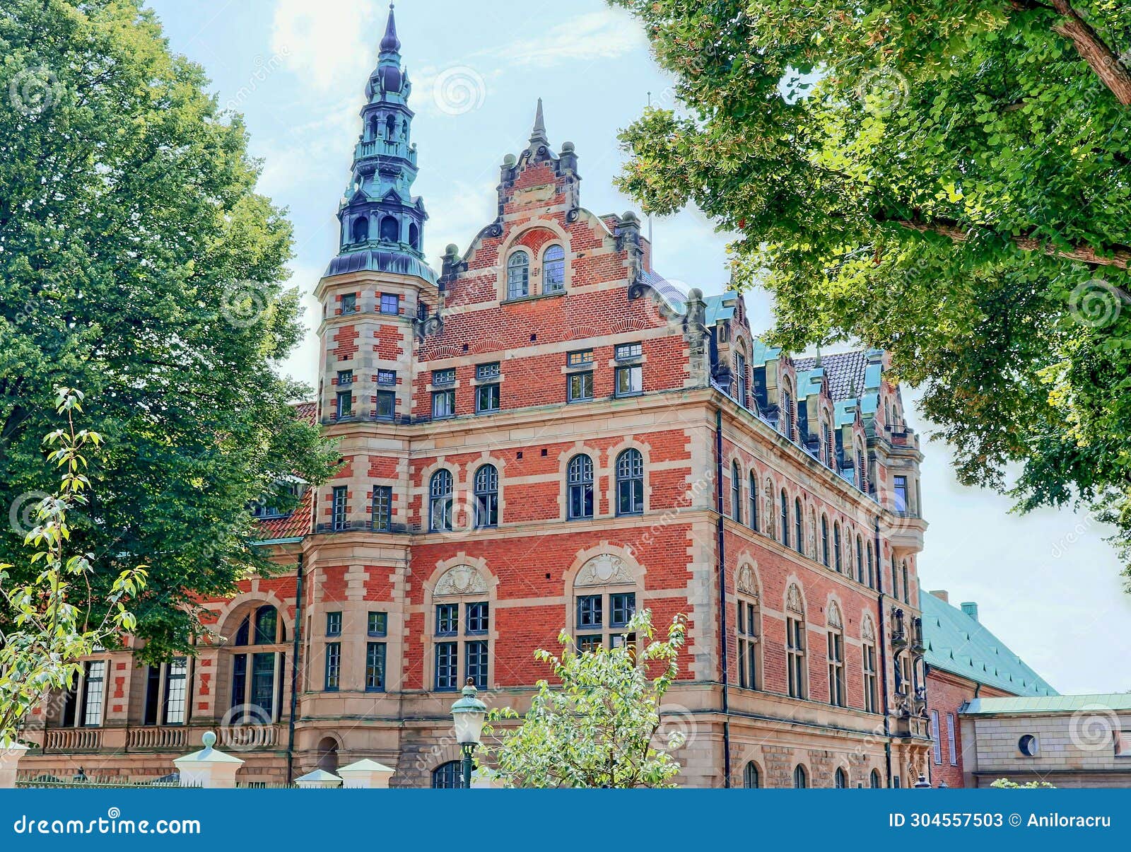 Typical Old Scandinavian Red Brick Architectural Building. Stock Image ...