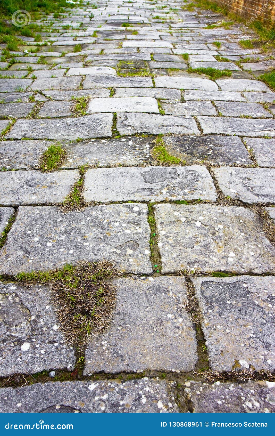 New Paving Made With Grey Stone Slabs And Small Stone Cube Blocks ...
