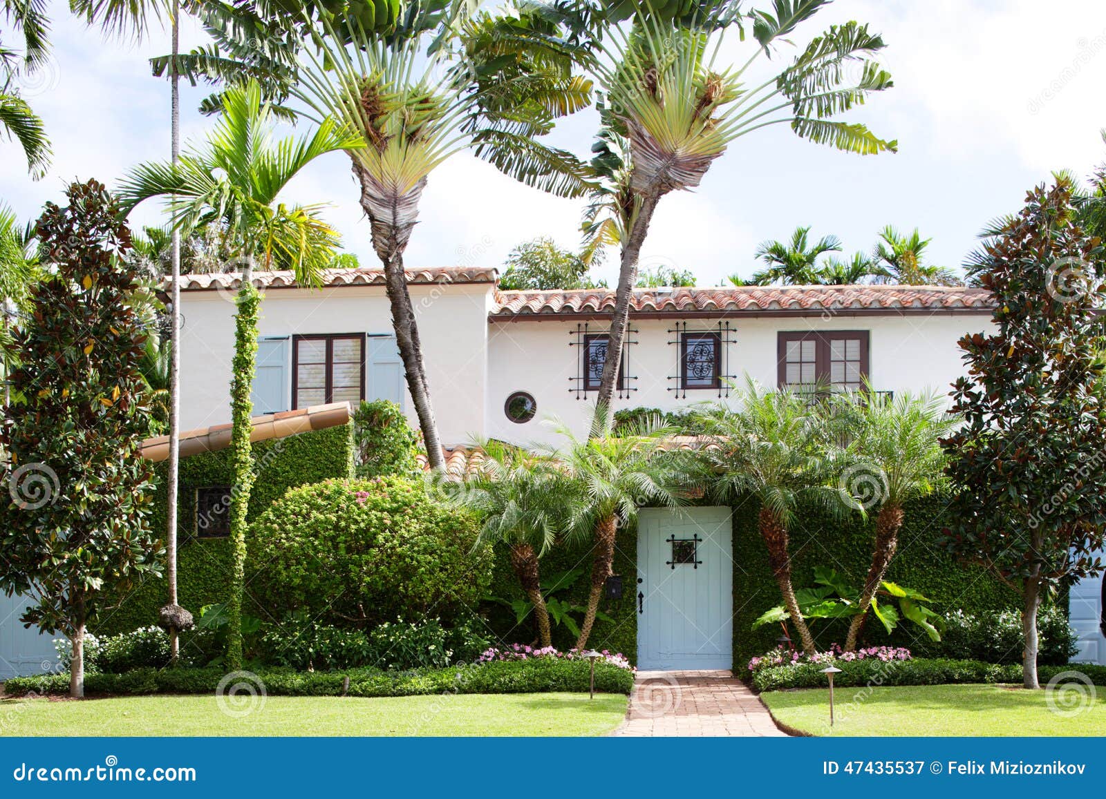Typical Old Two Story Home in Miami Beach Stock Image - Image of ...