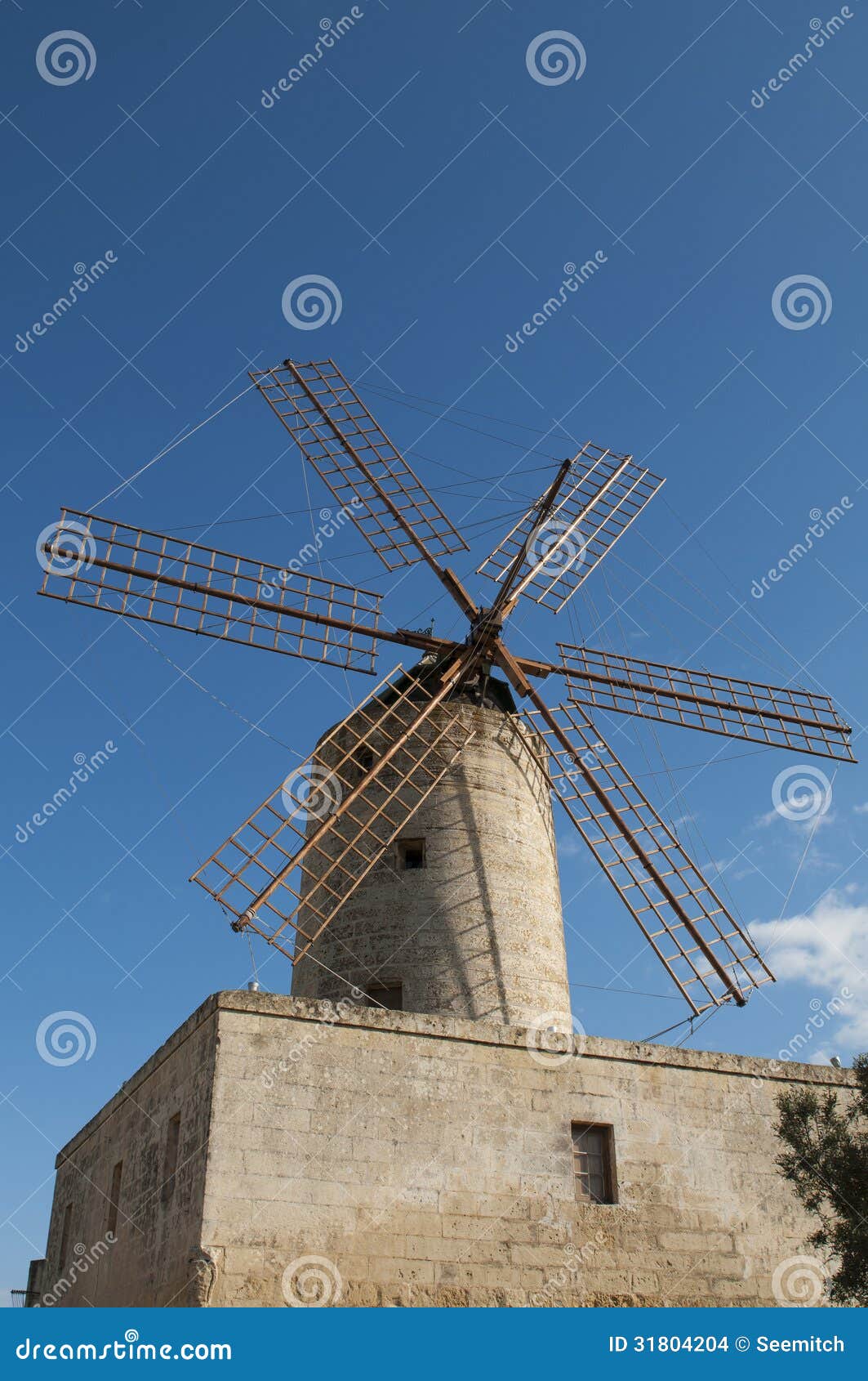 Typical Old Windmill in Malta Stock Photo - Image of traditional ...