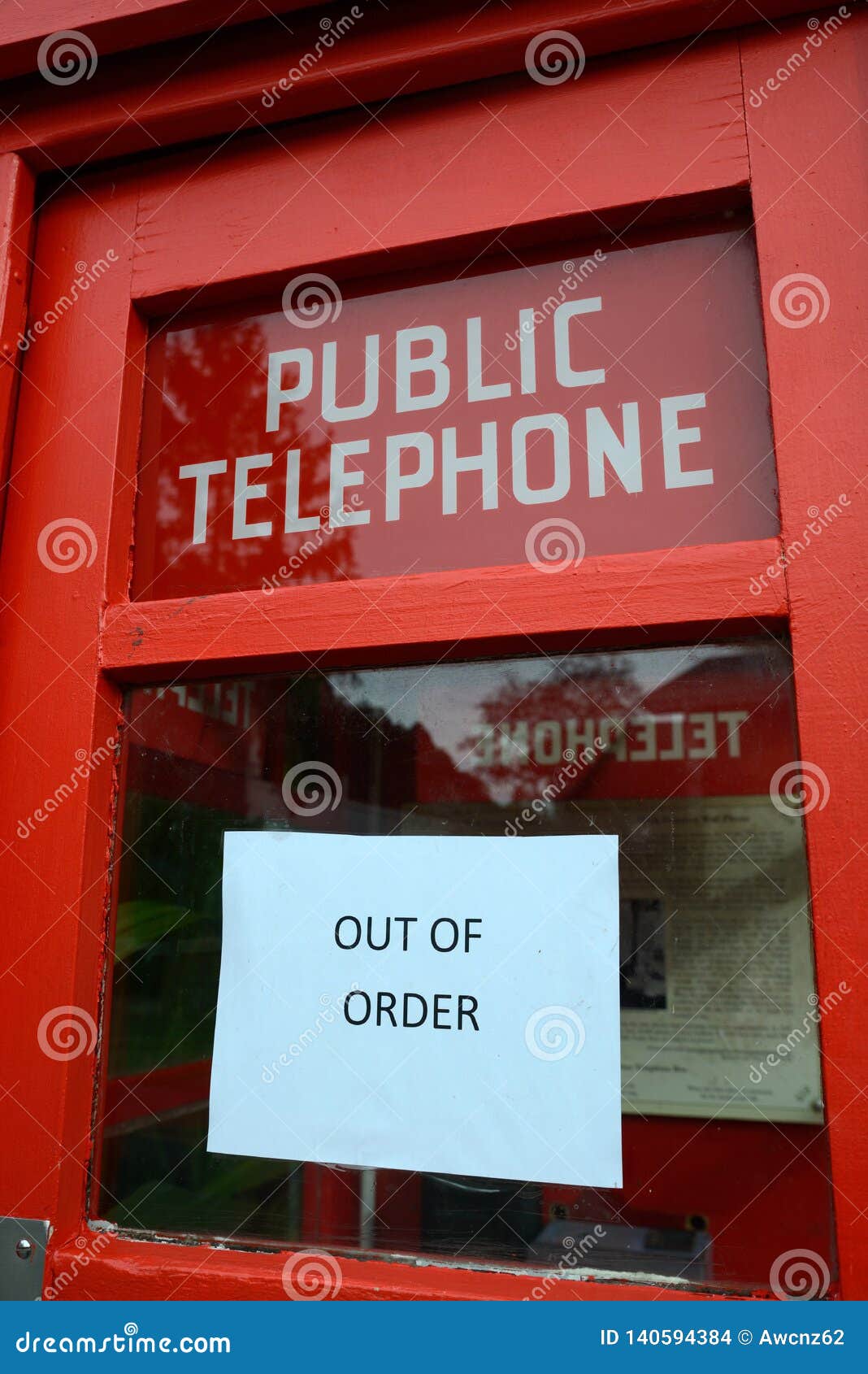 Typical - Out of Order Sign on Pubilc Telephone Stock Photo - Image of ...