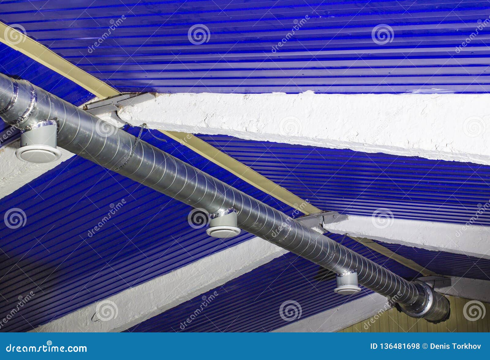 Typical Outlet Vent and Central Ventilation Duct. a Round Galvanized ...