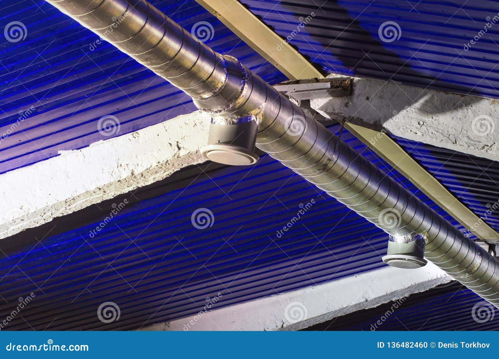 Typical Outlet Vent and Central Ventilation Duct. a Round Galvanized ...