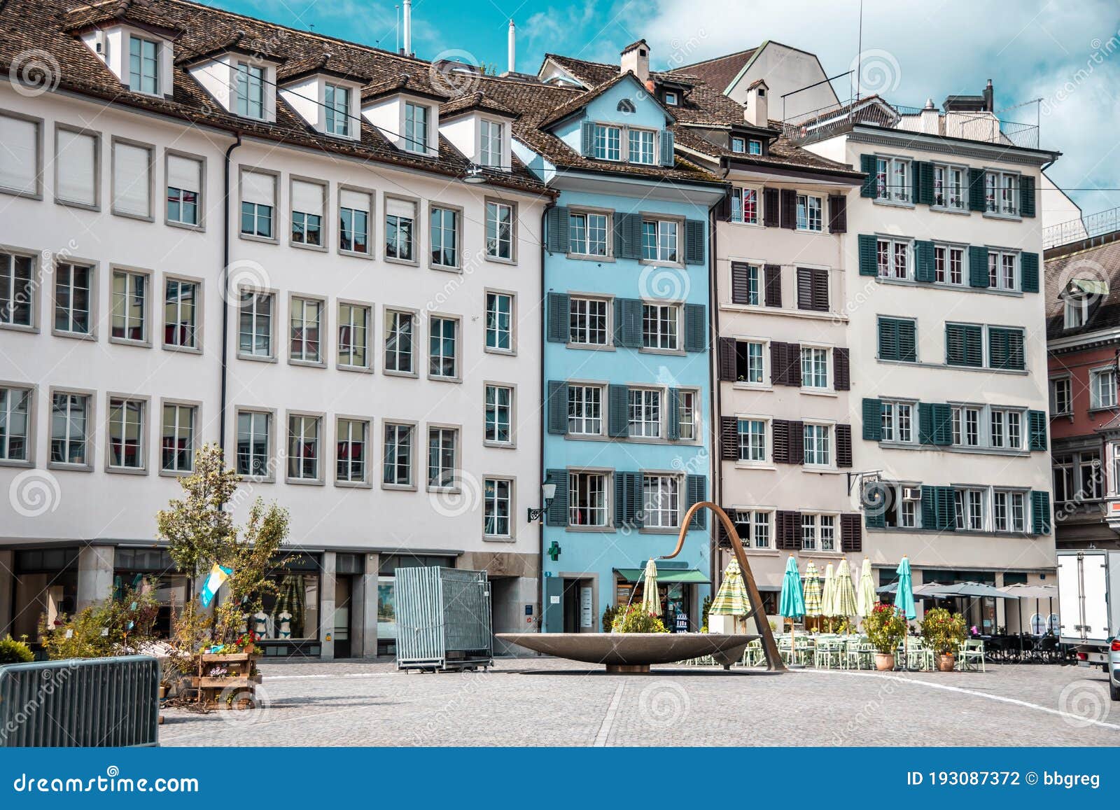 Typical Painted Facades of Small Old Town Houses. Editorial Photography ...