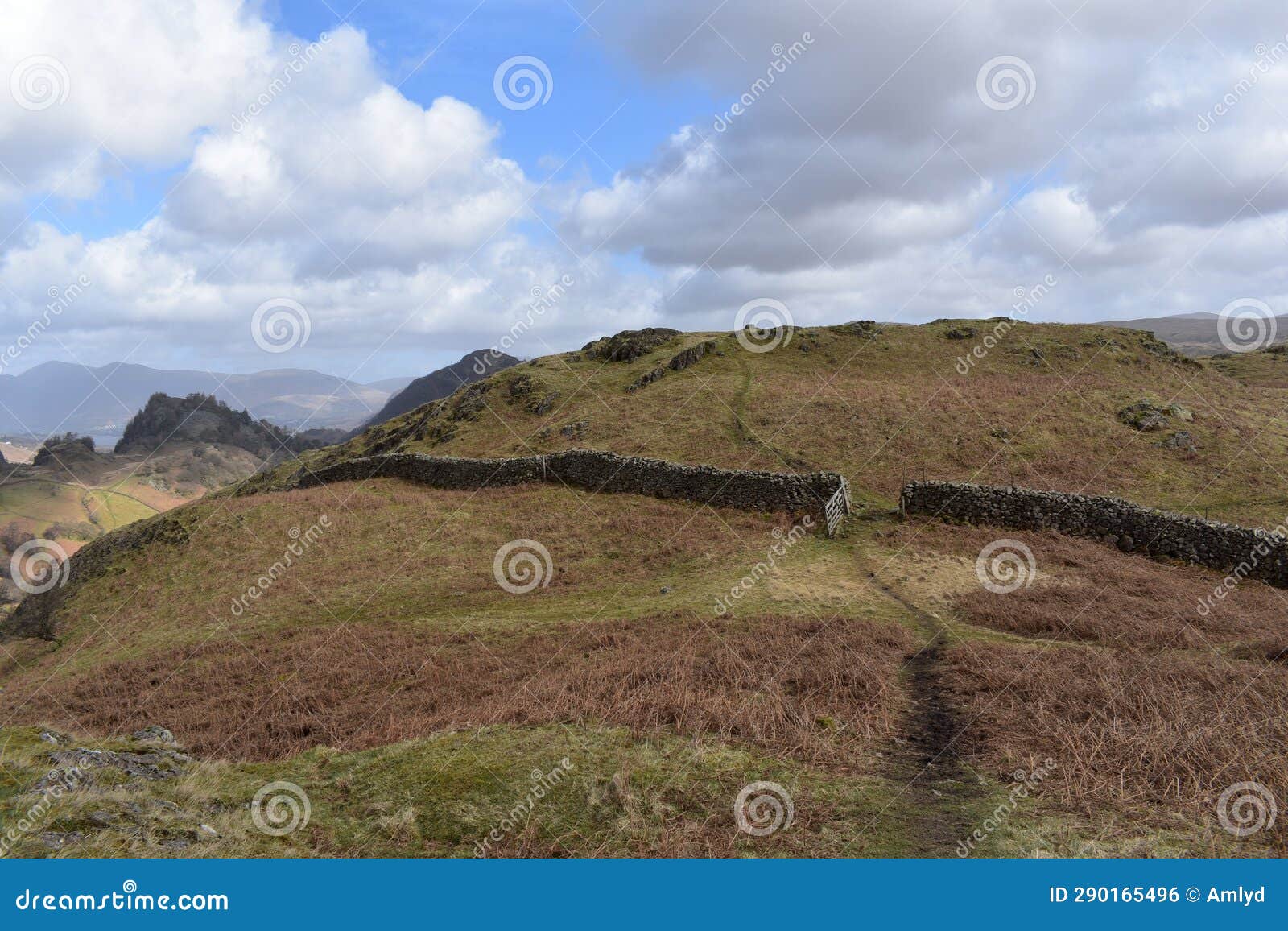 Typical path over hill stock photo. Image of crag, nature - 290165496