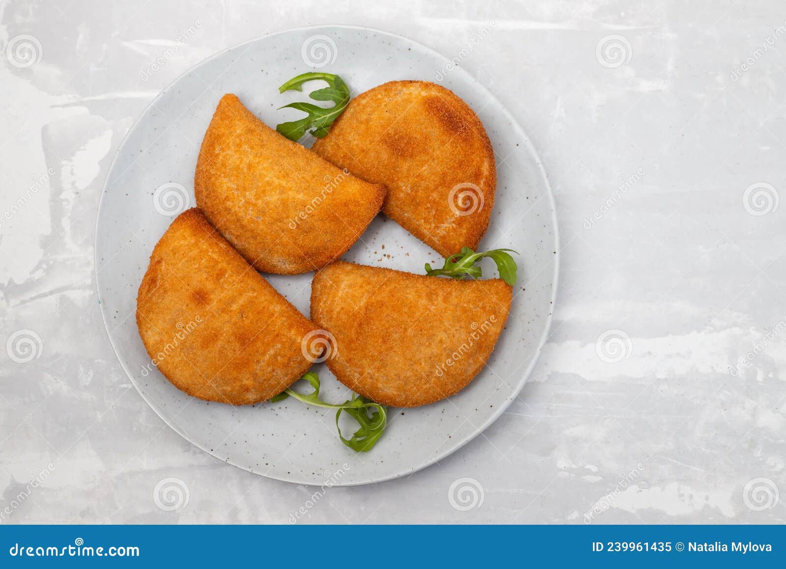 Typical Portuguese Appetizer Rissois De Carne on Plate Stock Image ...