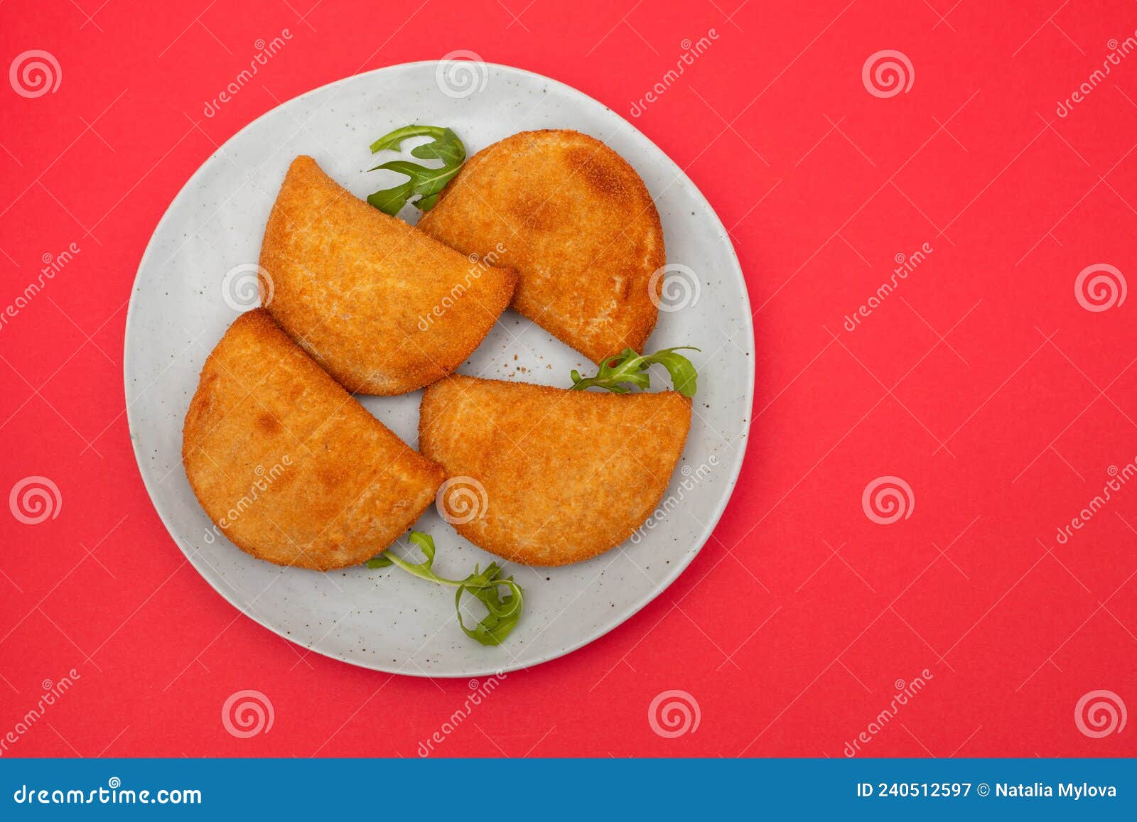 Typical Portuguese Appetizer Rissois De Carne on Plate Stock Image ...