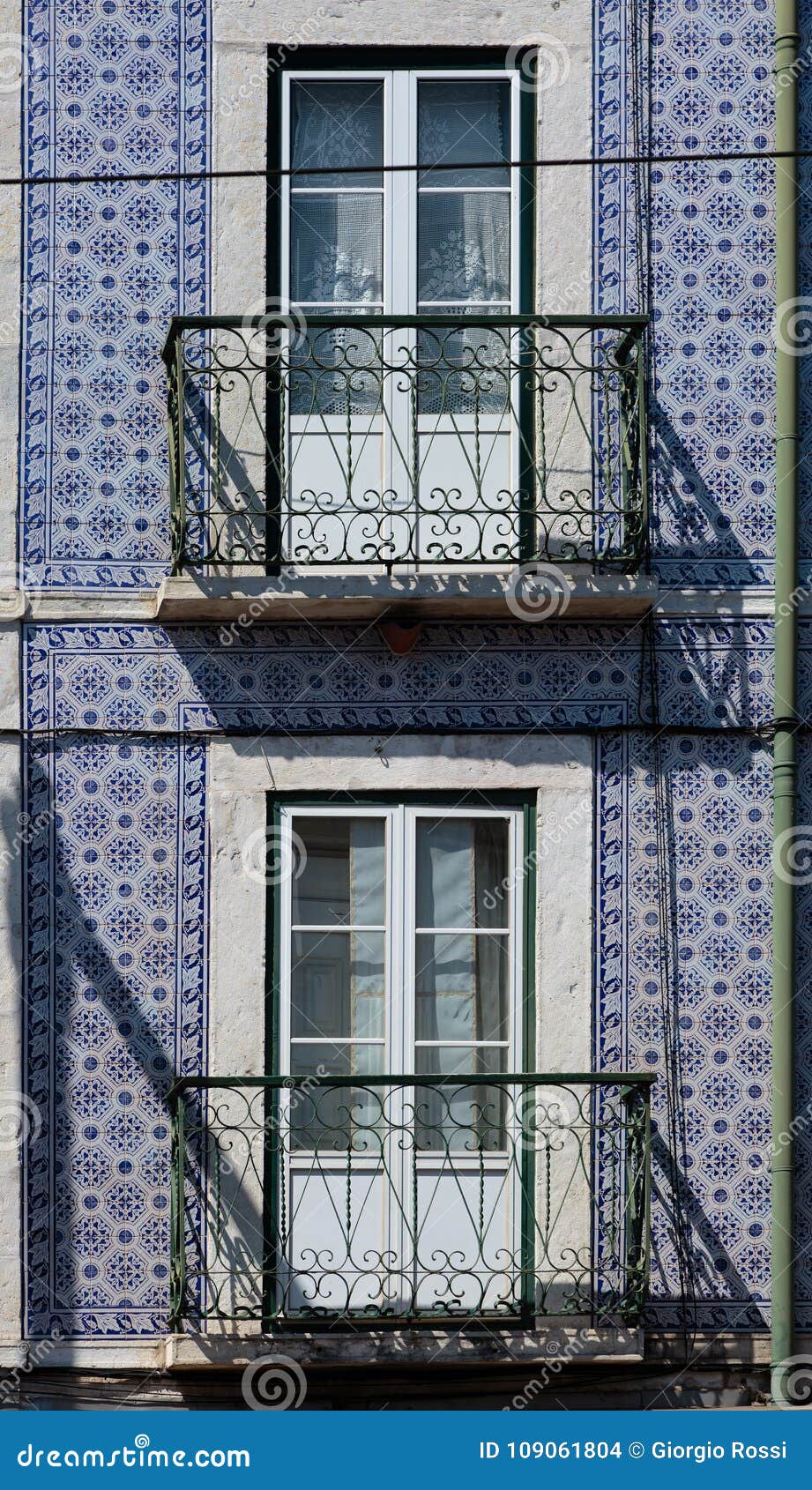 Typical Portuguese Architecture: Tile Azulejos Windows - Portugal Stock ...