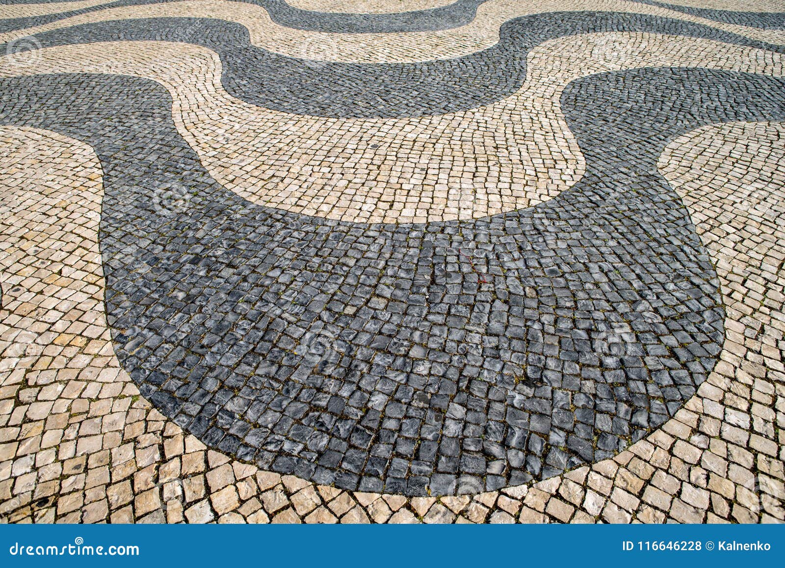 Typical Portuguese Cobblestone Pavement Pattern . Black and Whit Stock ...