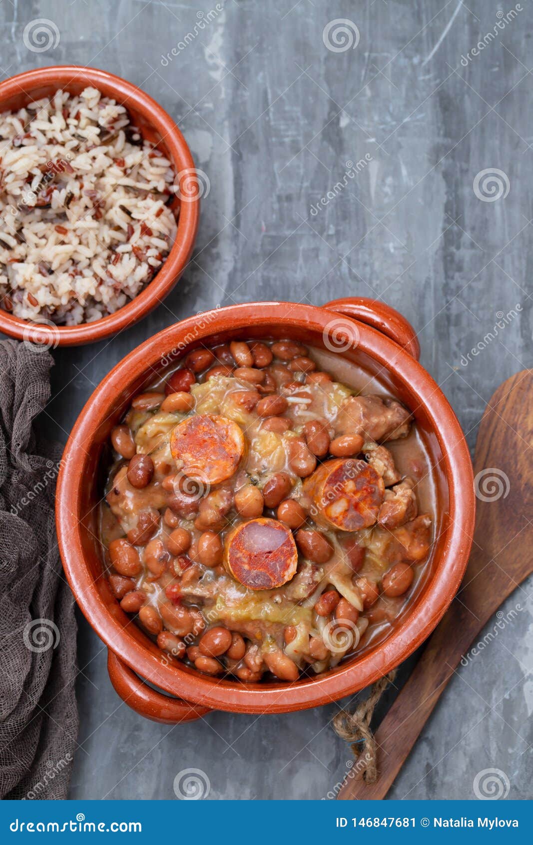 Typical Portuguese Dish Beans with Meat, Vegetables and Smoked Sausages ...