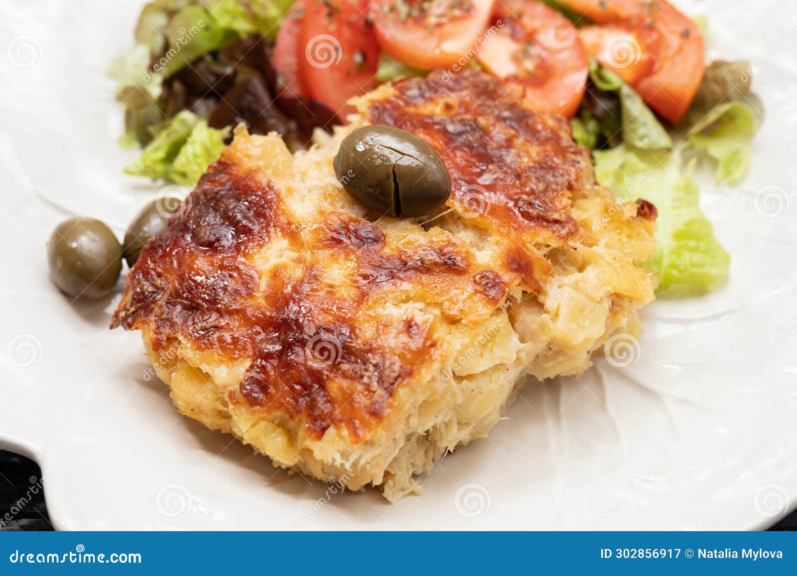 Typical Portuguese Dish with Cod Fish of Bacalhau Com Natas Stock Image ...