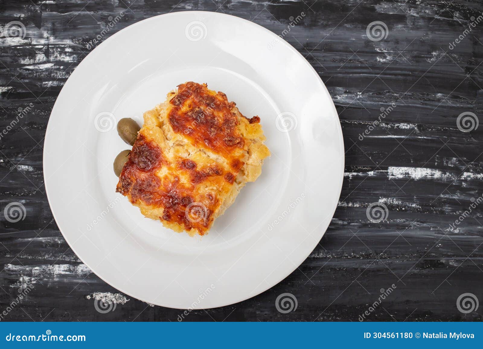 Typical Portuguese Dish with Cod Fish of Bacalhau Com Natas Stock Photo ...