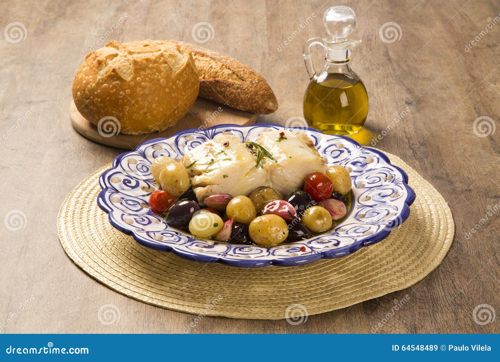 A Typical Portuguese Dish with Codfish Called Bacalhau Do Porto Stock ...