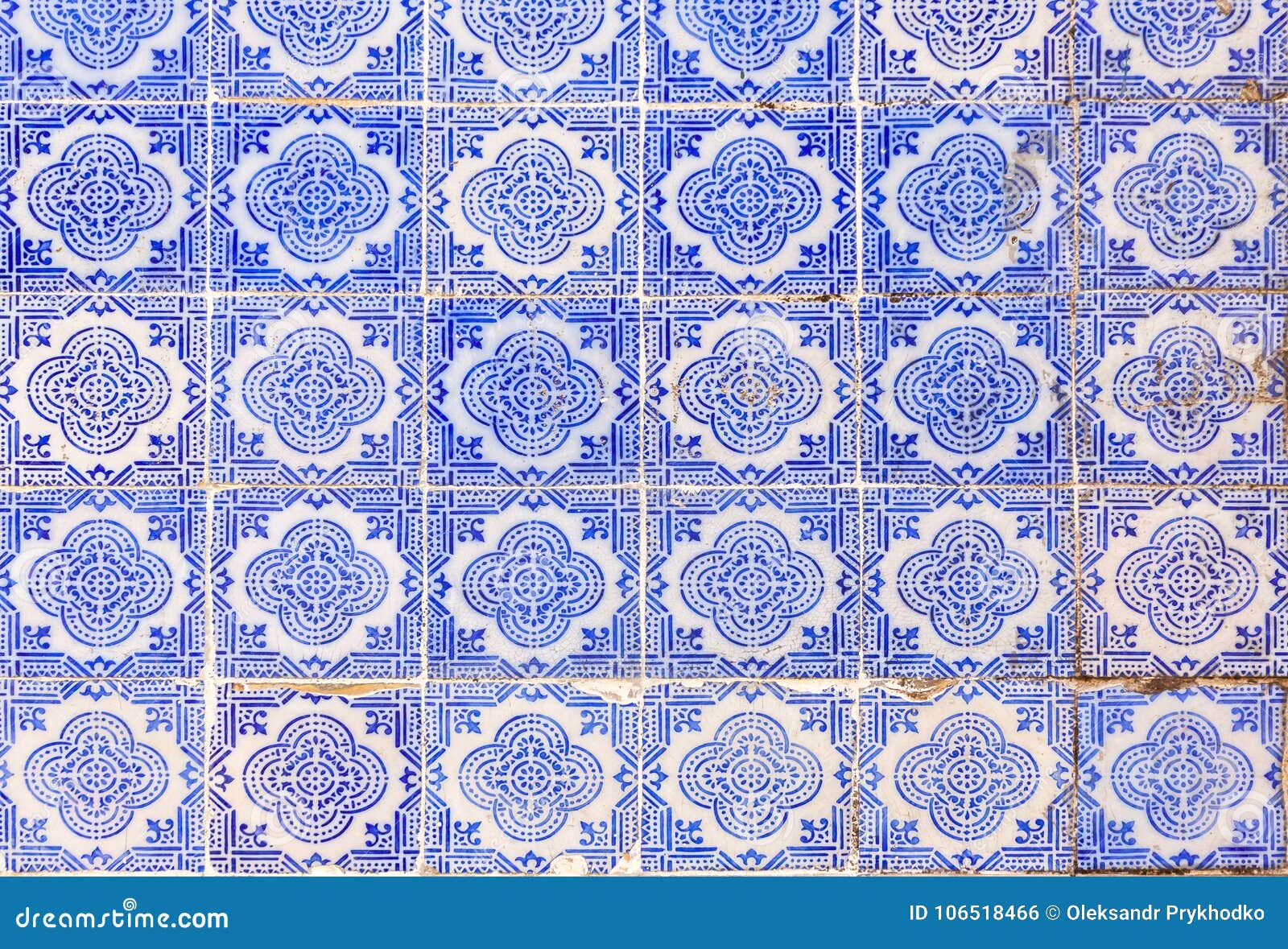 Typical Old Painted Tin-glazed Ceramic Tilework Azulejo Stock Photo ...