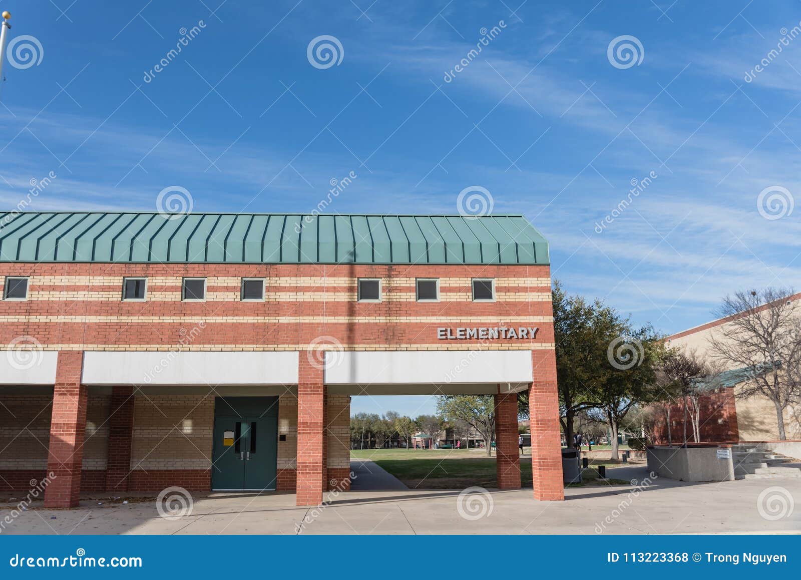 Facade of Elementary School in America Stock Photo - Image of classroom ...