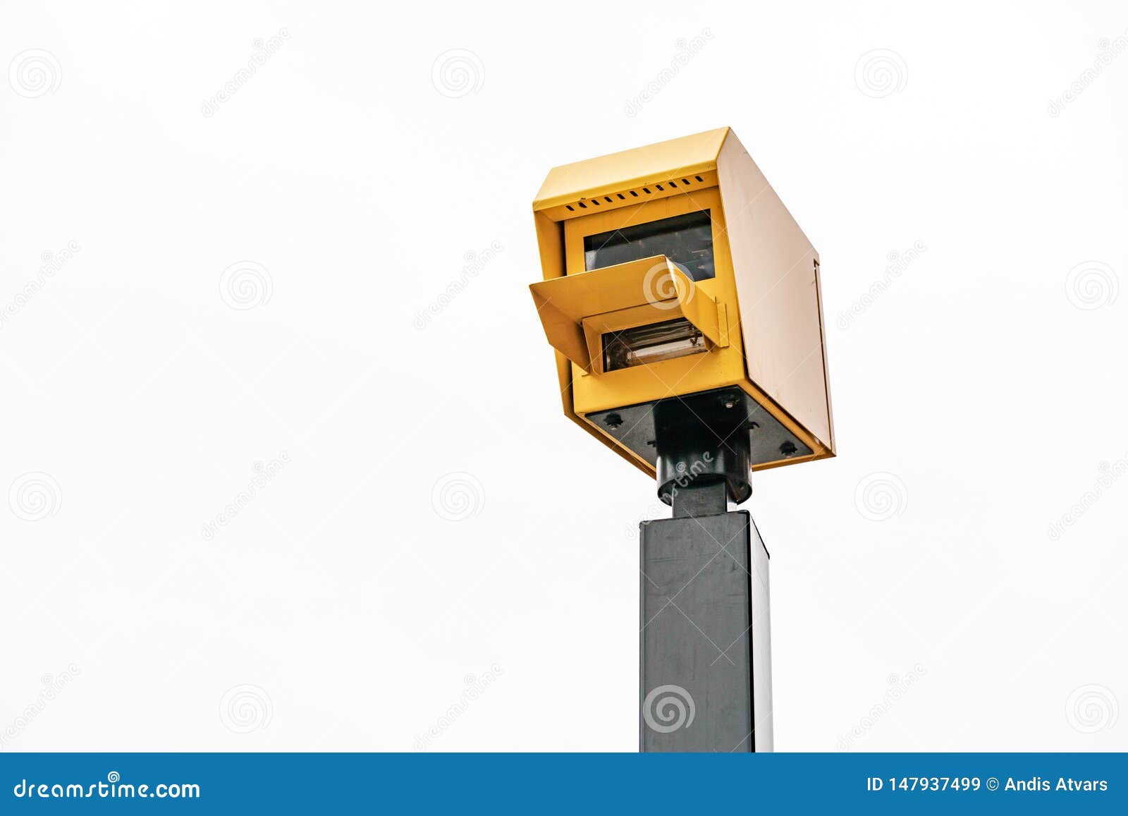A Typical Radar Trap or Speed Camera on White Background Stock Image ...