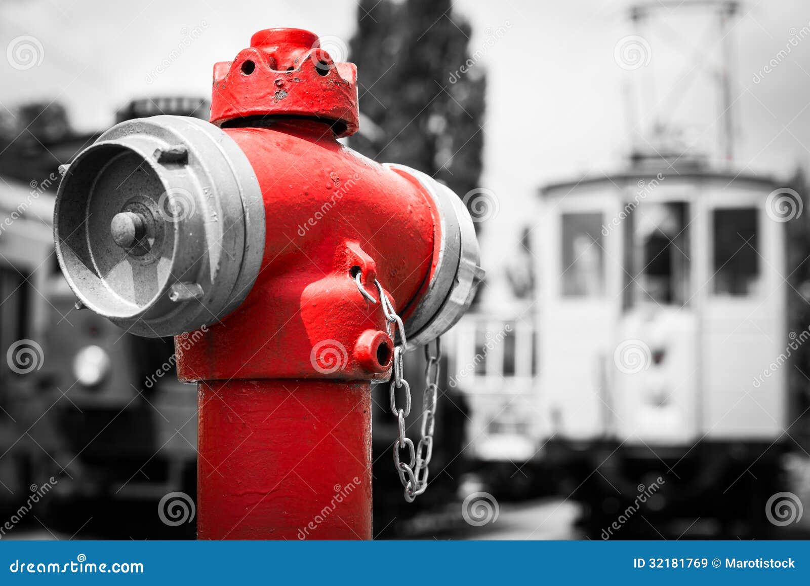 Typical red fire hydrant stock image. Image of pressure - 32181769