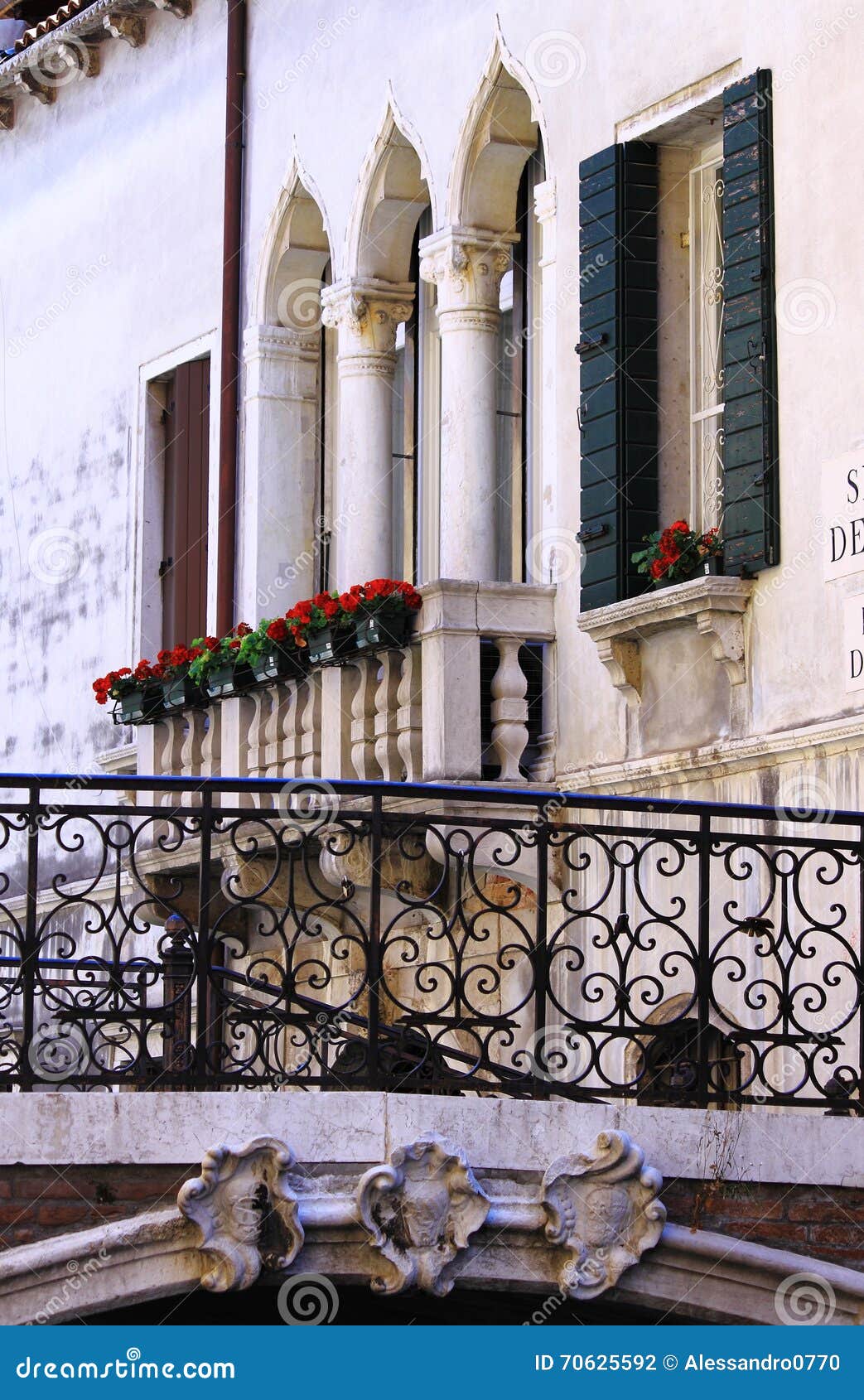 Typical Renaissance Window with Balcony in Venice Stock Photo - Image ...