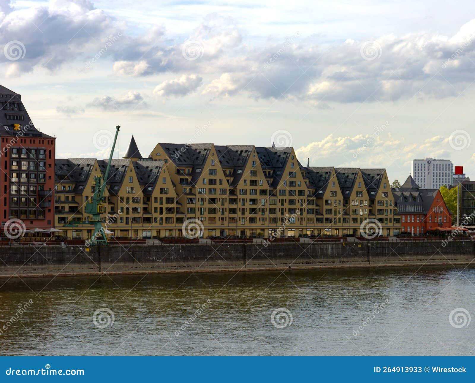 Typical, Residential Buildings Along the River in Cologne, Germany ...