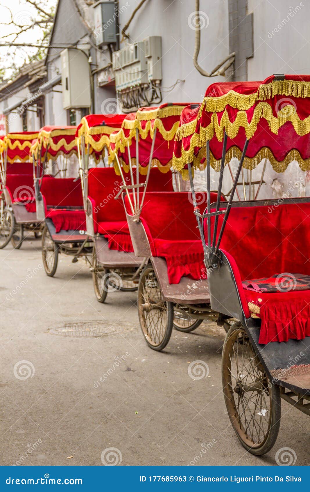 Typical Rickshaws in Beijing Stock Image - Image of chariot, outdoor ...