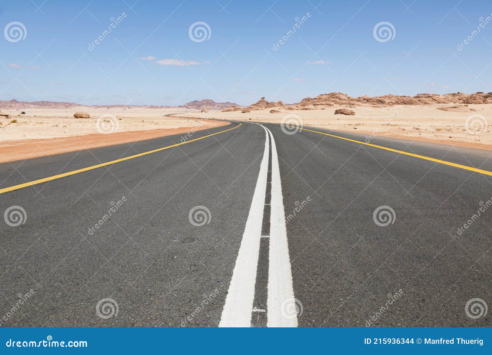 Typical Road in Saudi Arabia that Leads through the Desert Stock Photo ...