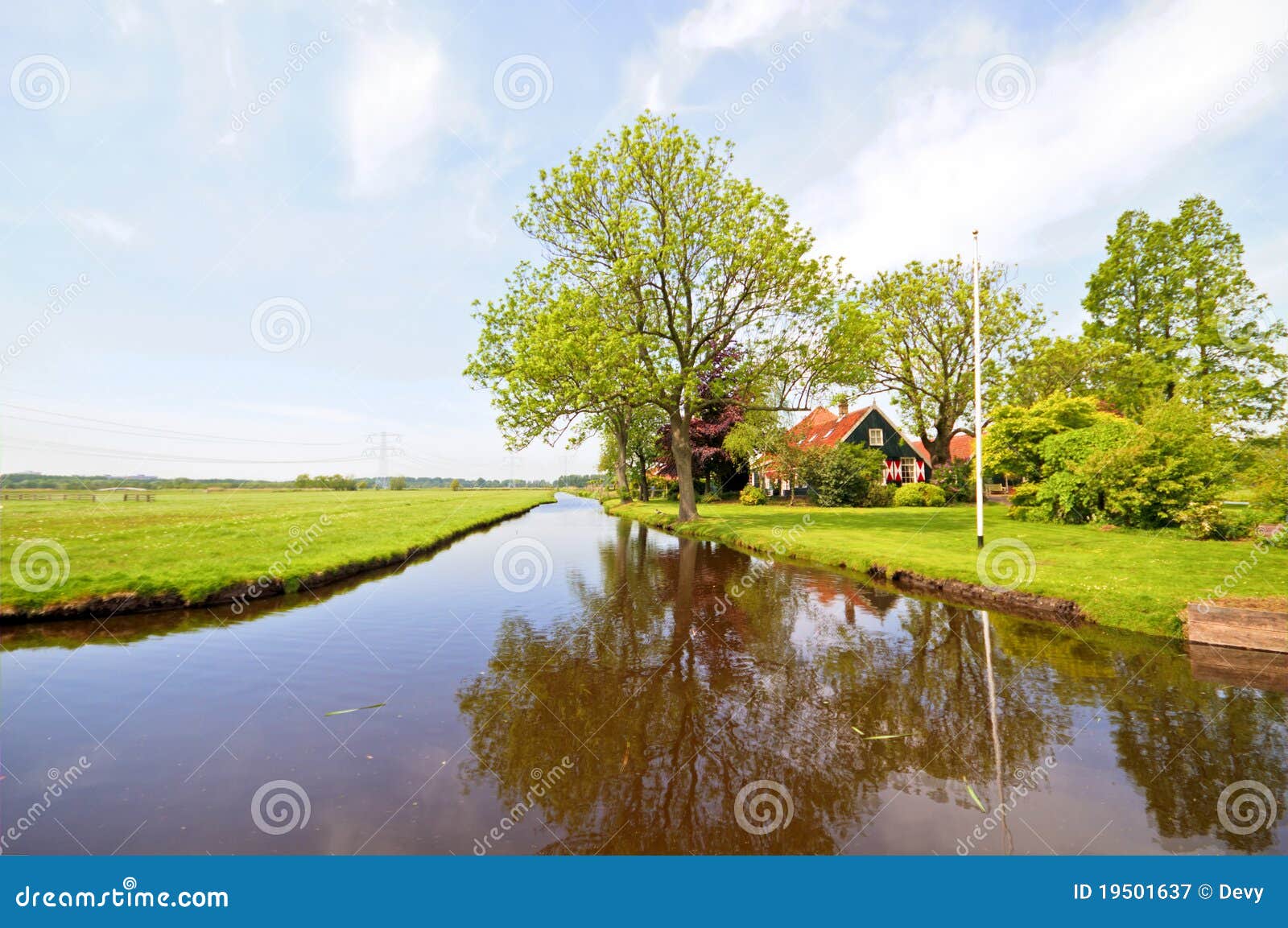 Typical Rural Dutch Landscape Stock Image - Image of landscape ...