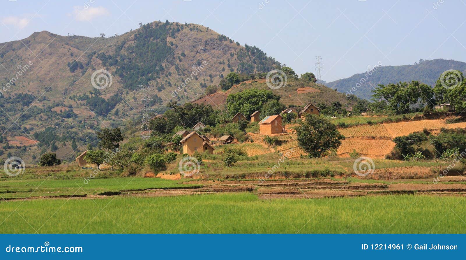Typical Rural View of Madagascar Stock Image - Image of field, ocean ...
