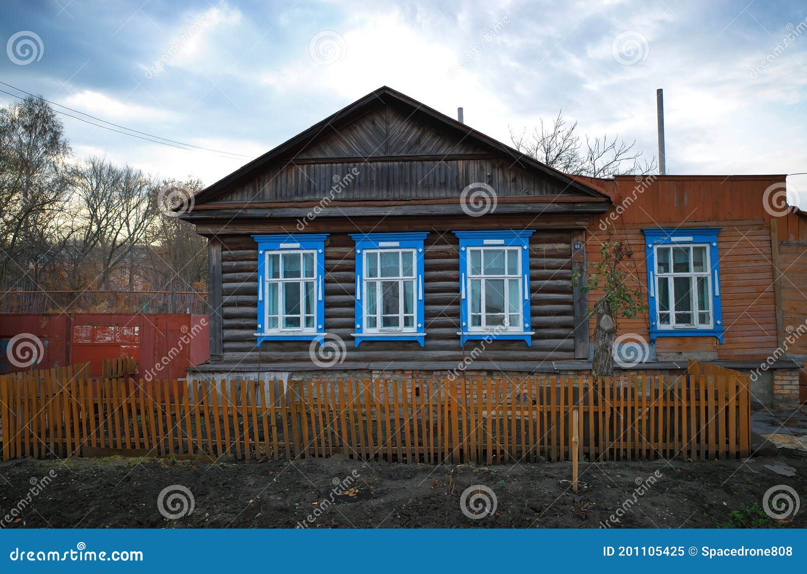 Typical Russian Cabin Izba Architecture Background Stock Image - Image ...