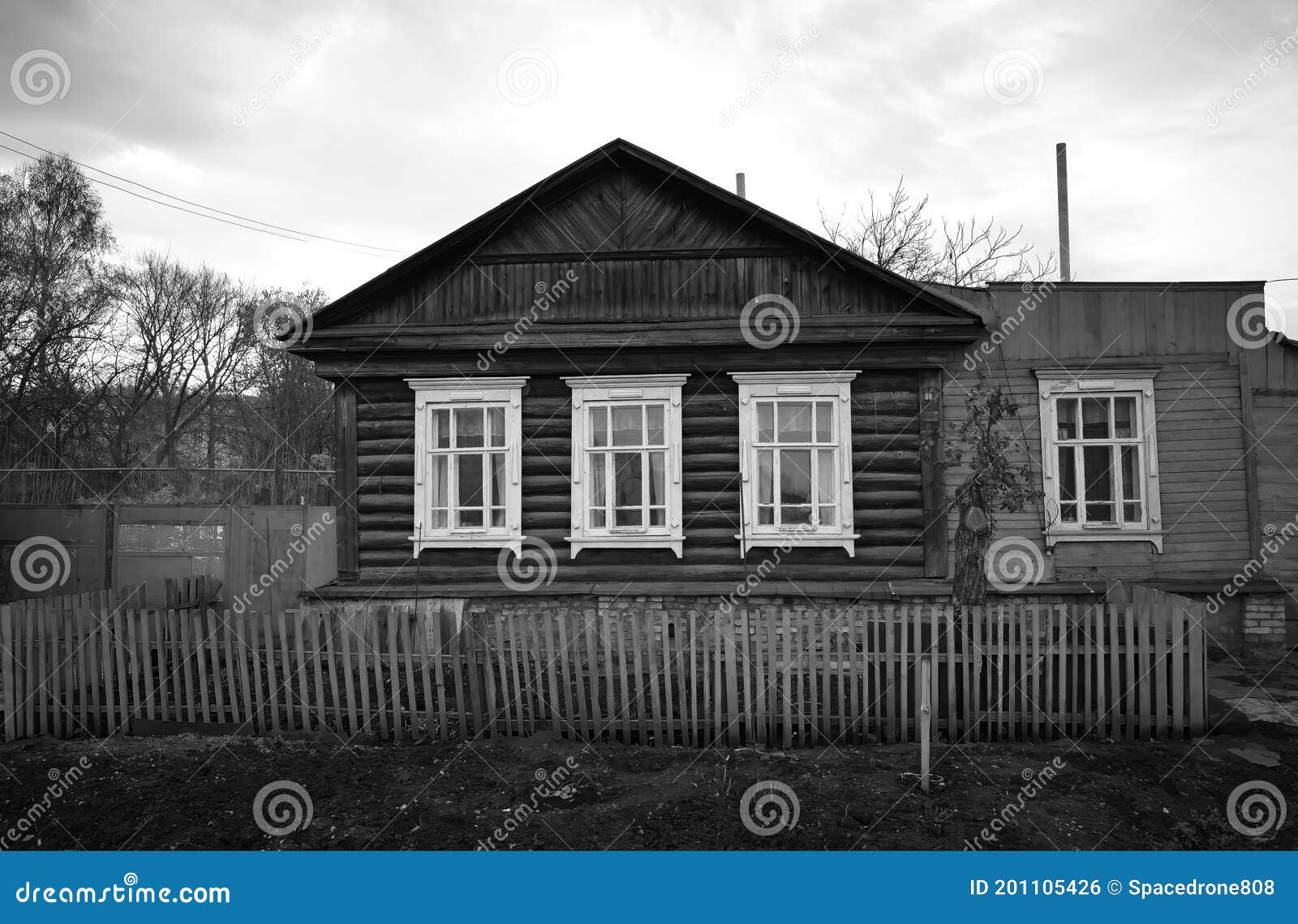 Typical Russian Cabin Izba Architecture Background Stock Photo - Image ...