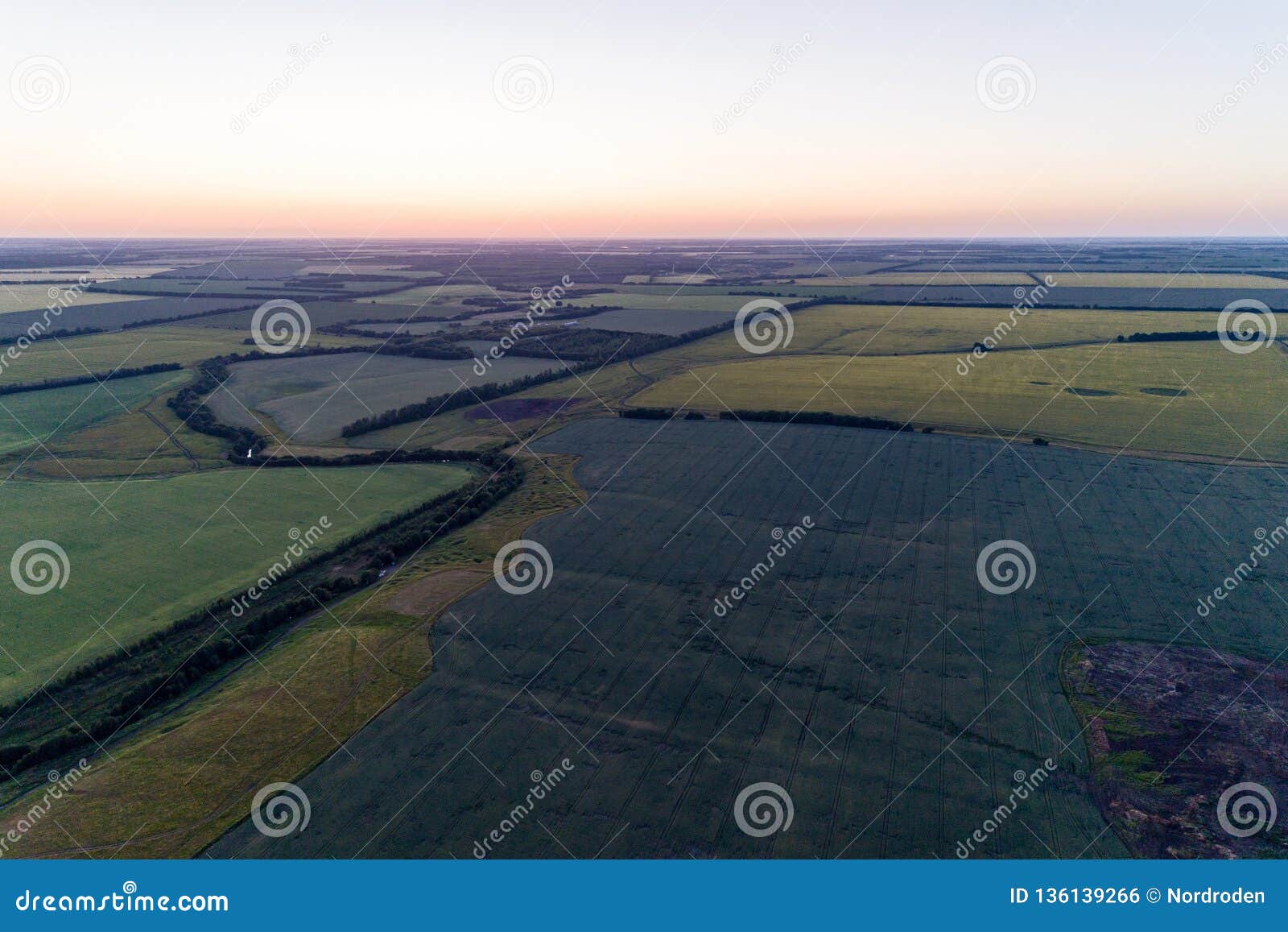 Typical Russian Plain Landscape. Evening Shooting. Stock Photo - Image ...