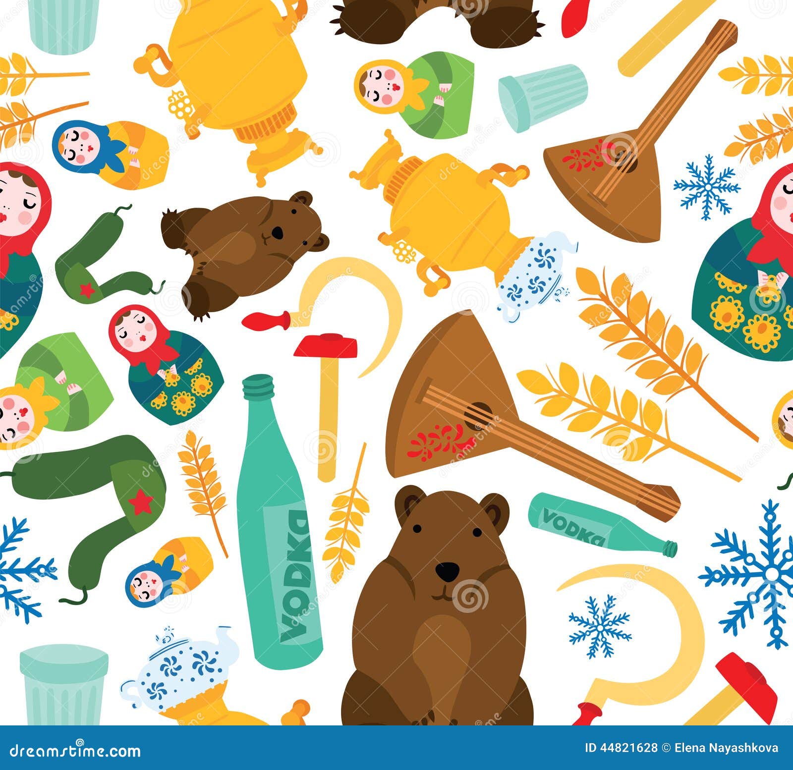 Dolls And Balalaika. Cartoon Vector | CartoonDealer.com #16362493