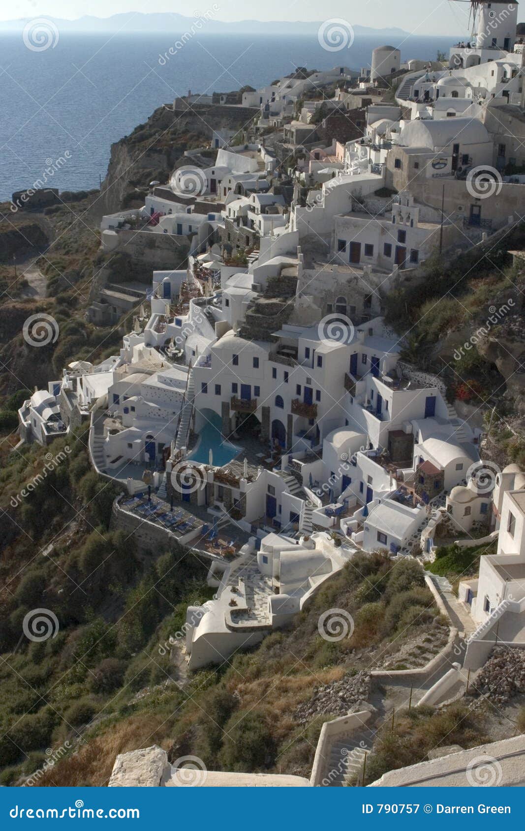Typical Scene from the Greek Island of Santorini Stock Image - Image of ...