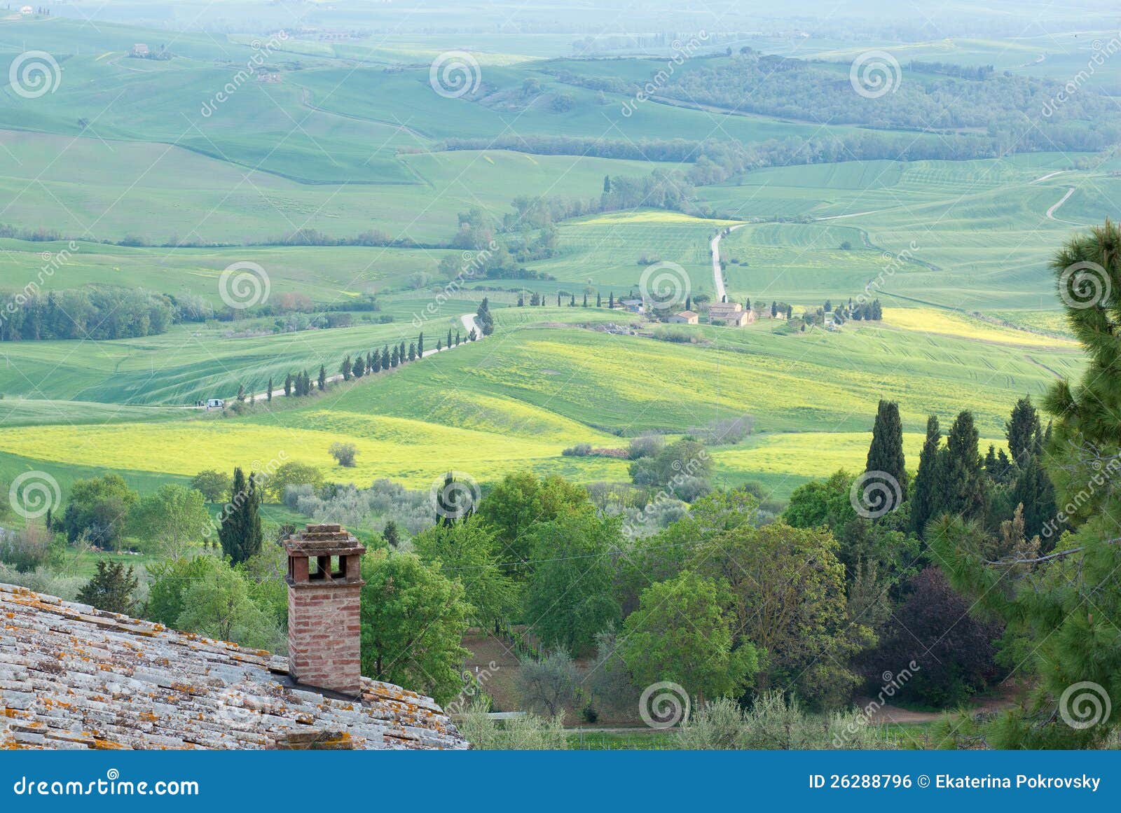 Typical scenic Tuscan view stock photo. Image of aerial - 26288796