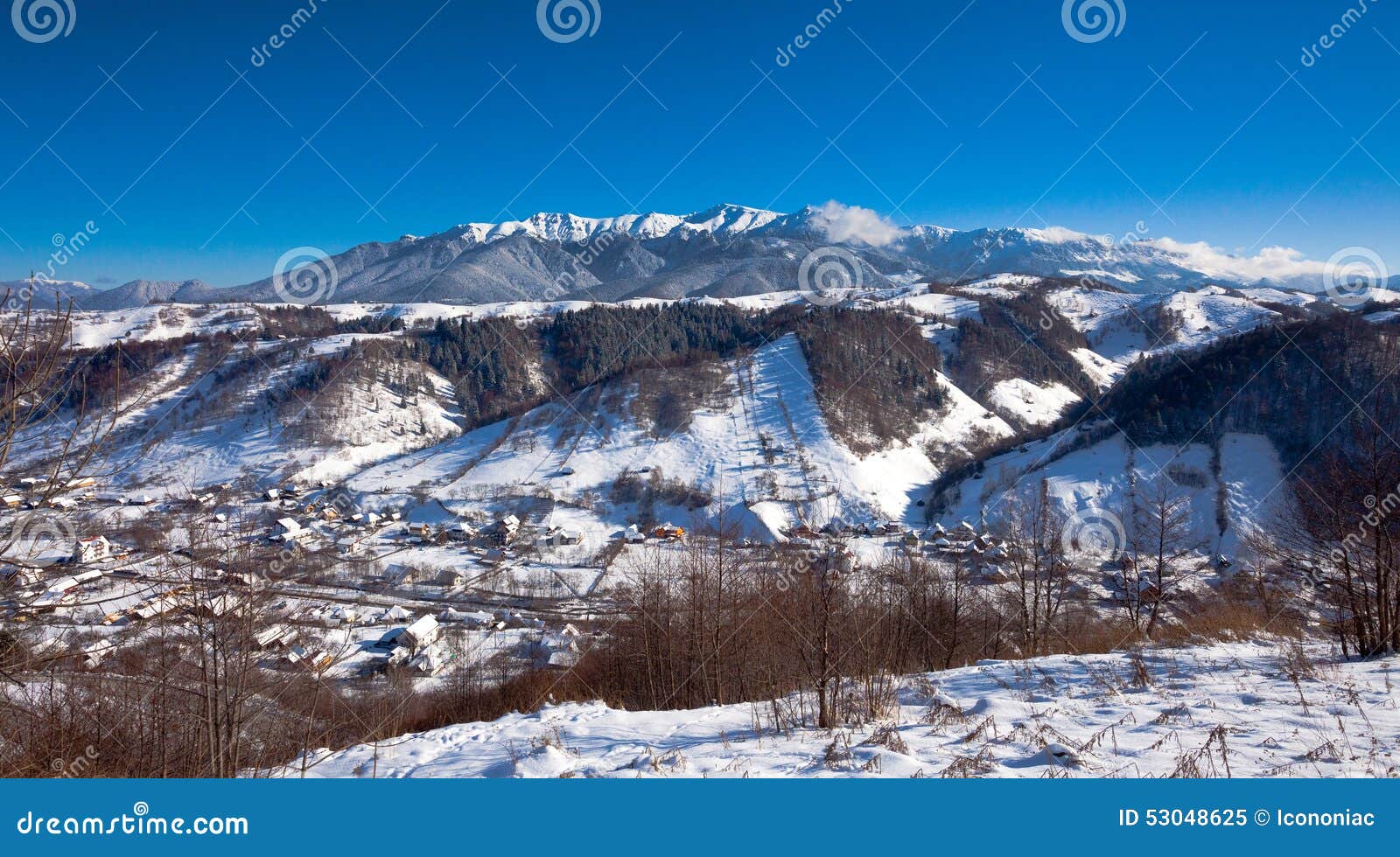 Typical Scenic Winter View from Bran Castle Stock Image - Image of high ...