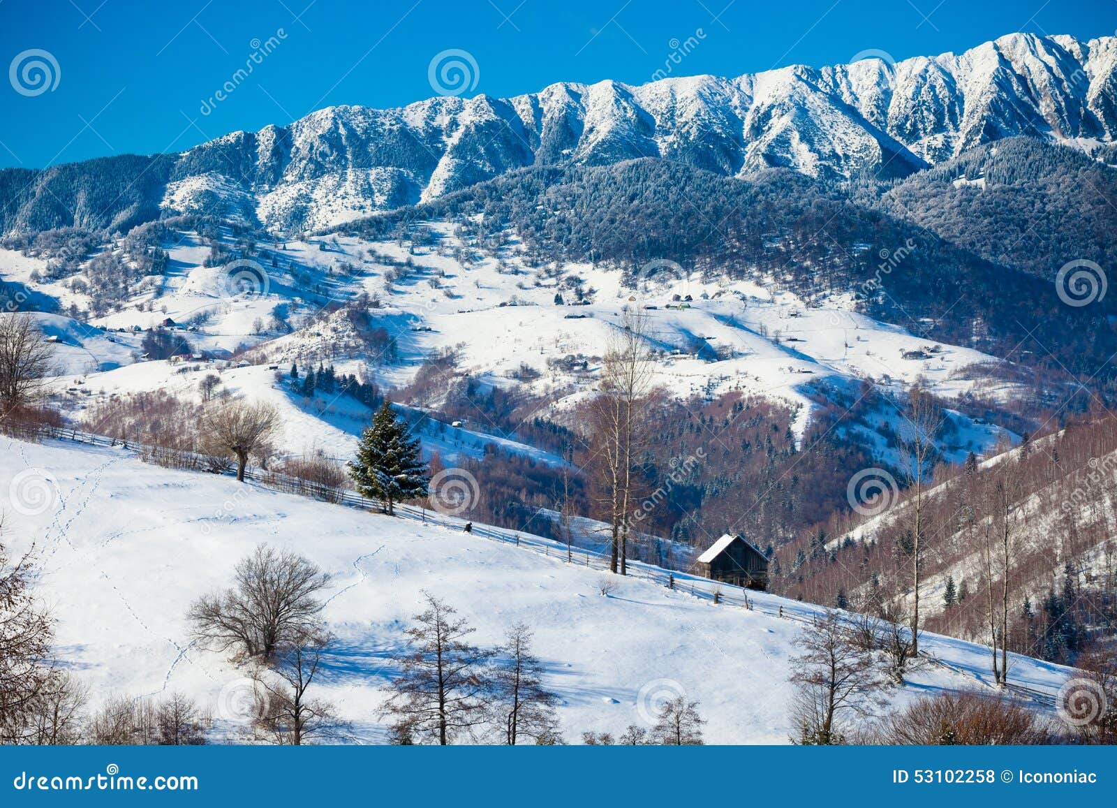 Typical Scenic Winter View from Bran Castle Stock Photo - Image of ...