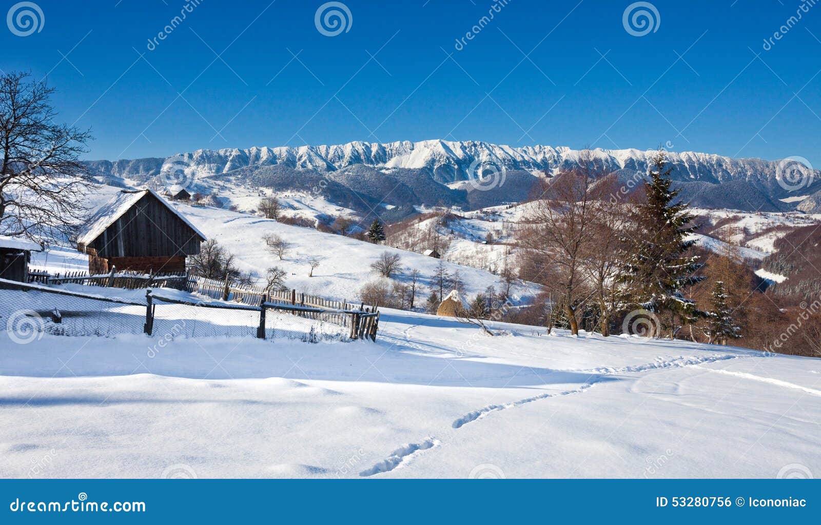 Typical Scenic Winter View from Bran Castle Stock Photo - Image of ...