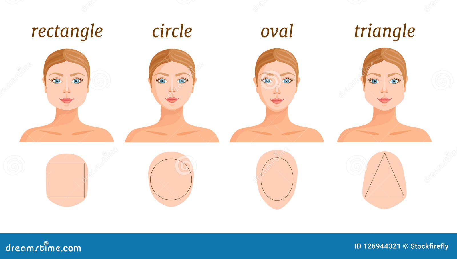 Typical Shape of Female Faces. Vector Illustration. Stock Vector ...