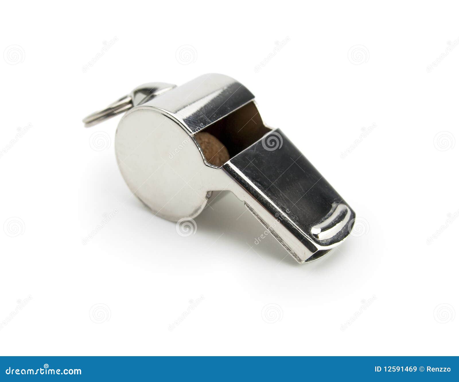A Typical Silver Whistle Isolated on White Stock Image - Image of white ...