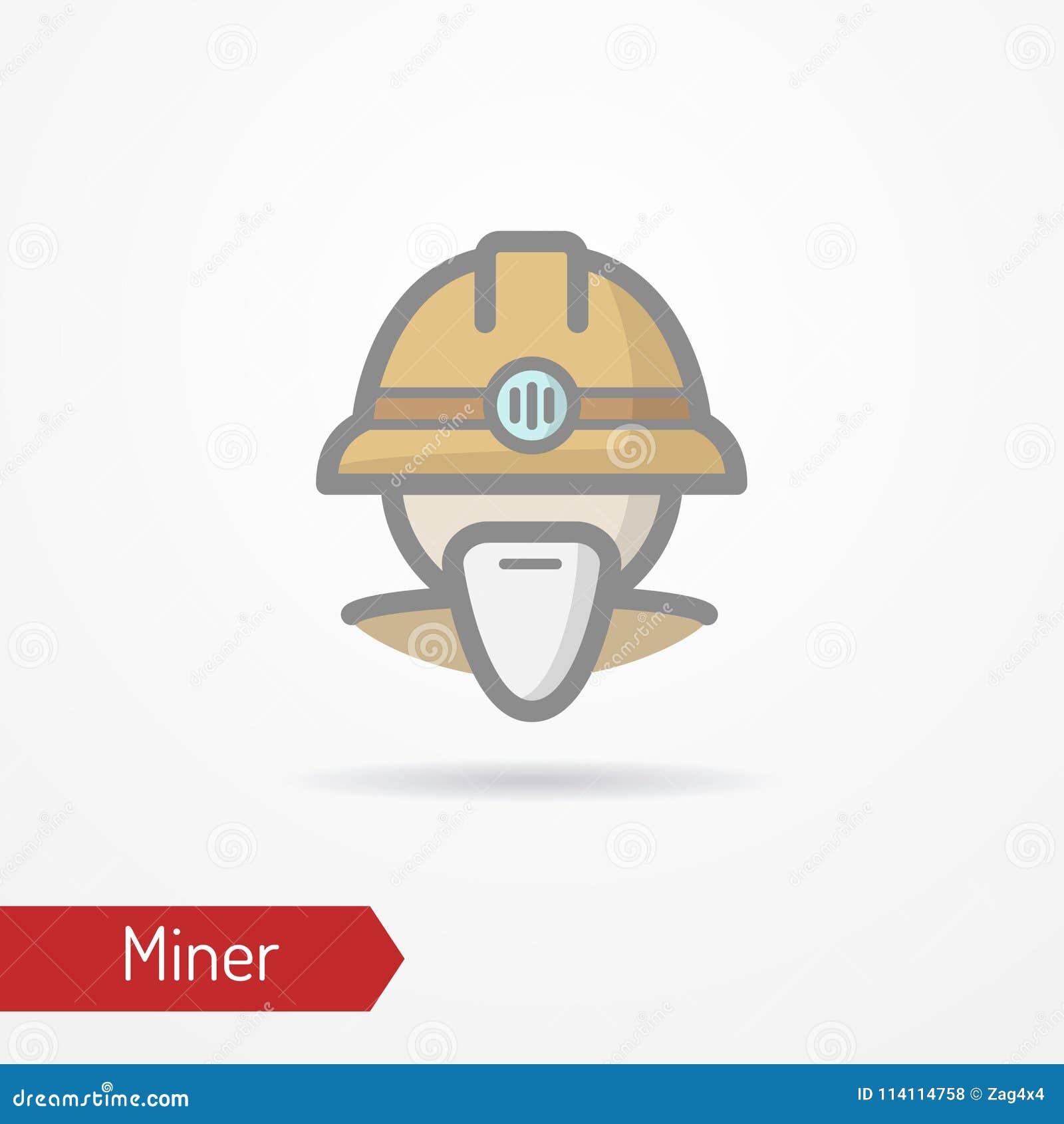 Old miner face icon stock illustration. Illustration of fossil - 114114758