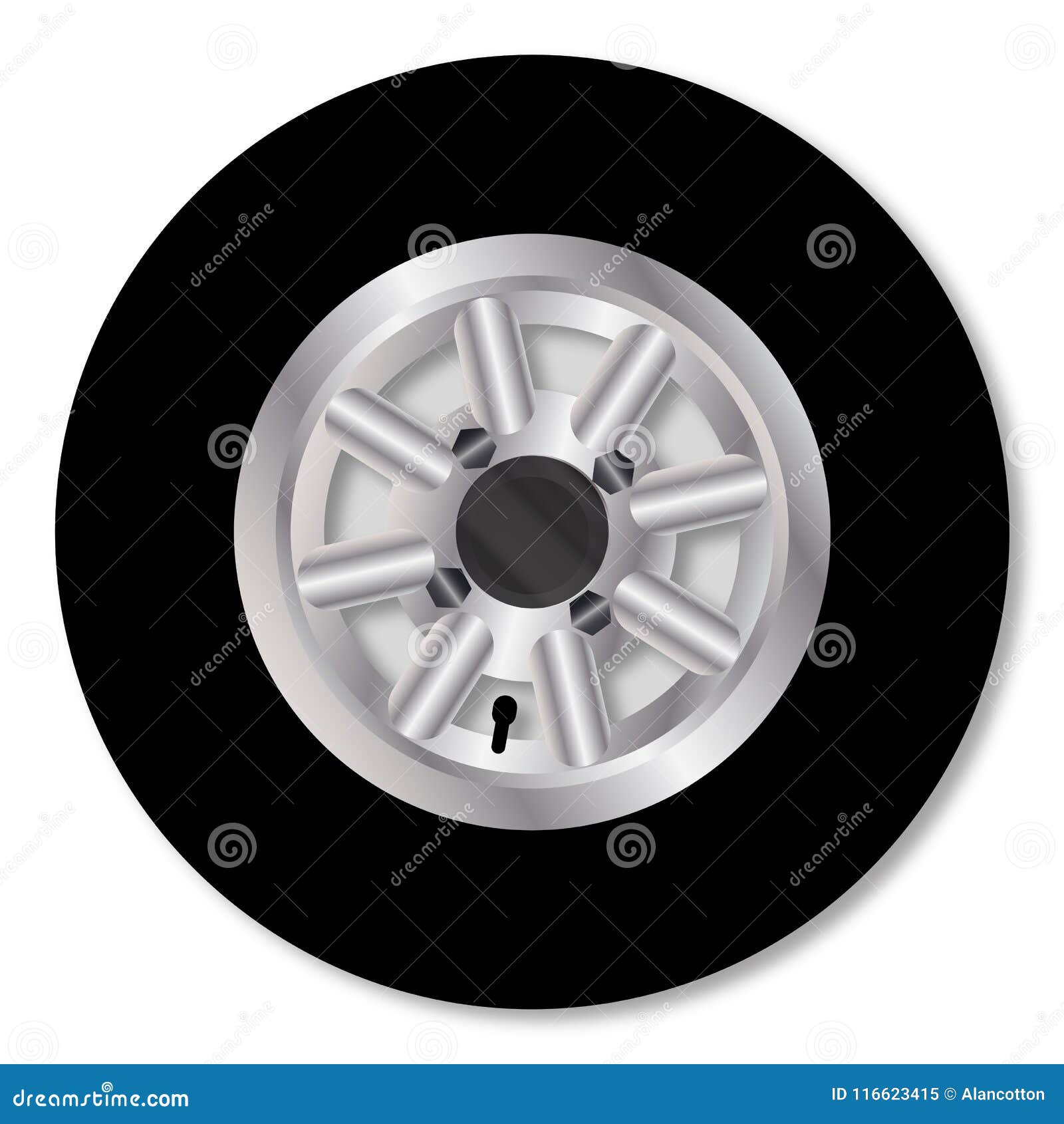 Fast Mini Car Wheel on a White Background Stock Vector - Illustration ...